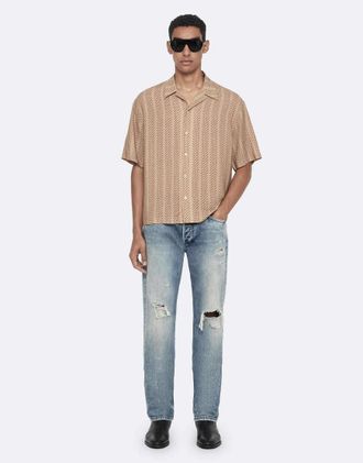 AllSaints Quasar chemise &agrave; manches courtes camel/rouge-Multi