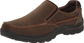 Skechers Herren Braver Rayland Moc Toe Slip On, Dark Brown/Leather, 46 EU