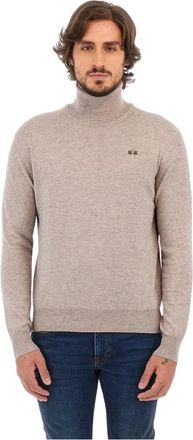 La Martina Pull &agrave; col roul&eacute; en tricot - Homme - Pulls - Gris - Taille: M
