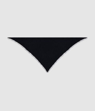 Ganni Echarpe Wool Lace Triangular Sky Captain
