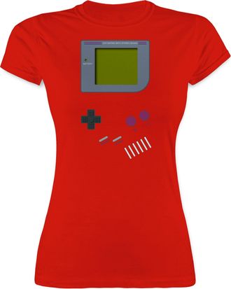 Shirtracer Shirt Damen - Karneval & Fasching - Gameboy | Nerds I 90s I 90iger I Fastnacht I Fasnacht I Fasnet - M - Rot - 90 er Jahre Sachen Faschings Tshirt Kar