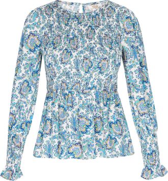 Usha Bluse Frauen blau mehrfarbig