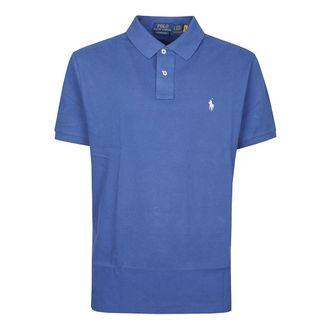 Polo Ralph Lauren Homme, Tops, Bleu, Taille: XL Polo &agrave; Manches Courtes avec Logo Brod&eacute;