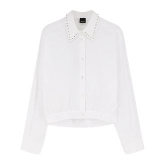 Pinko Hemdbluse mit spitzem Kragen - - Blouses & Shirts - Damen - Wei&szlig; - L