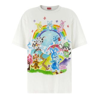 Kenzo Femme, Tops, Blanc, Taille: 40 FR T-shirt Cartoon