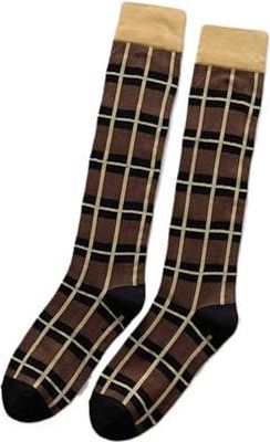 Generic Lot de 2 paires de chaussettes montantes en mollet r&eacute;tro avec impression abstraite pour femme, Hb-4, Taille Unique