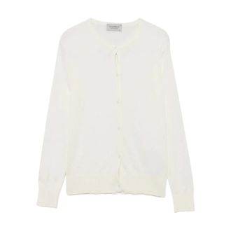 John Smedley Femme, Pulls, Beige, Taille: 38 FR Elinor Cardigan en coton Sea Island