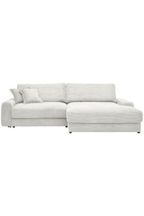 CARRYHOME Ecksofa, Creme, Textil, 3-Sitzer, F&uuml;llung: Schaumstoff,Hohlfaser, Ottomane rechts, L-Form, 300x180 cm, R&uuml;cken echt, Wohnzimmer, Sofas & Couches, Wohnl