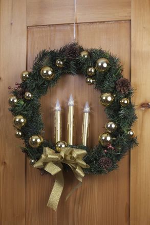 My Home Weihnachtskranz mit LED-Beleuchtung, Gold