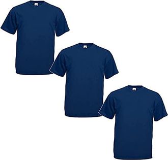 Fruit Of The Loom Valueweight Tee-3 Pack T-Shirt, Bleu (Bleu Marine 0), XXL (Lot de 3) Homme