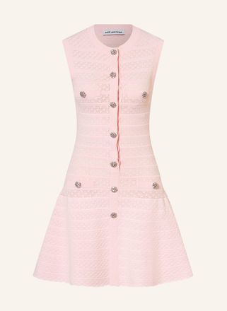 Self Portrait Self-Portrait Strickkleid Mit Schmucksteinen pink