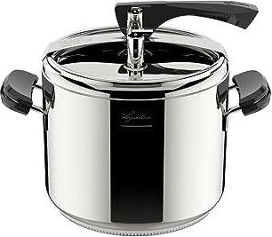 Lagostina Schnellkochtopf La Classica Lagofusion, Ø 22 cm, Fassungsvermögen 7 l, mit Korb, Rezeptbuch und Ecodose, Griffe aus Bakelit, Gewicht Ventil und Lagofu