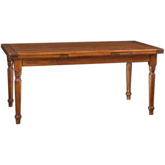 Biscottini International Ausziehtisch im Country-Stil aus massivem Lindenholz mit Nussholz Finish L180xPR90xH80 cm. Made in Italy