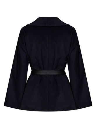 Max Mara Womens Short Coat Mstabissi Blue Virgin Wool Bomber Jackets