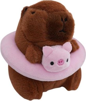 Generico Chee Cl&eacute; Capybara Peiffata, pendentif de sac capybara de 4 pouces dr&ocirc;le | de pendentif en peluche r&eacute;aliste pour anniversaire de sac &agrave; dos, rose, rifer