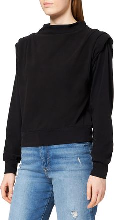 NA-KD Damen Pleated Detail Sweater Sweatshirt, gebrochenes weiß, 3XL