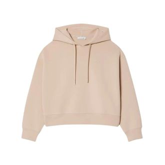 Lacoste Femme, Sweatshirts et sweats &agrave; capuche, Beige, Taille: 34 FR Sweat &agrave; capuche oversize ajustable