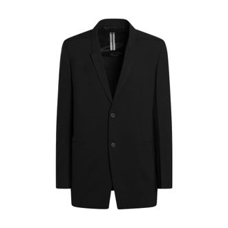 Rick Owens Homme, Vestes, Noir, Taille: M Veste en laine &agrave; simple boutonnage
