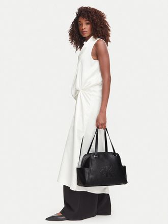Calvin Klein Handtasche Calvin Klein Pockets Monologo Tote LV04F3689G Schwarz