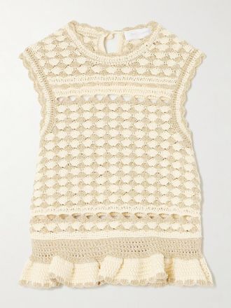 Zimmermann Haut En Crochet Wanderlust - Cr&egrave;me