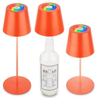 Briloner Lampe de table LED sans fil 3-en-1 RGBW IP44, tactile, dimmable, batterie et ampoule remplaçables, chevet, lecture, camping, lampe à batterie, 36x12 c