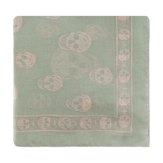 Alexander McQueen Klassischer Totenkopf-Schal - - Accessories - Damen - Gr&uuml;n - ONE SIZE