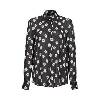 Pinko Lang&auml;rmliges Hemd mit Jacquardmuster - - Blouses & Shirts - Damen - Schwarzk - S