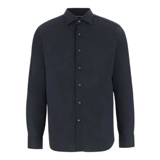Alessandro Gherardi Stretch-Baumwollmischungshemd - - Shirts - Herren - Blau - 2XL