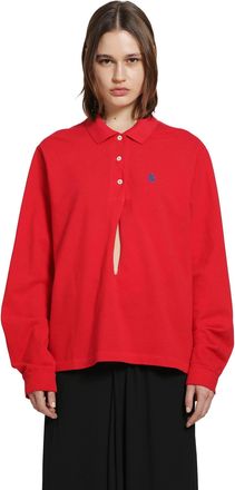 Prada Long Sleeve Cotton Piqu&eacute; Polo Shirt