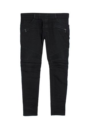 Balmain Black Distressed Biker Jeans Size S