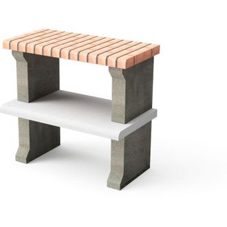Movelar Movelar - Support lat&eacute;ral du module Luna pour Barbecue en B&eacute;ton Pr&eacute;fabriqu&eacute; (Gris, orange - 76 x 47 x 47 cm) - Usage Ext&eacute;rieur