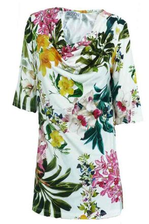 Passioni T-Shirt mit tropischem Blumenmuster
