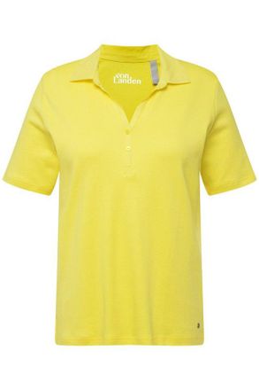 Ulla Popken T-Shirt Poloshirt Webkragen Knopfleiste Halbarm