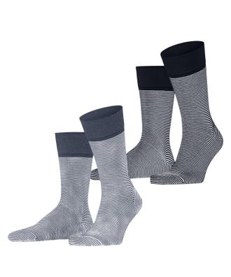 Esprit Herren Allover Stripe 2-Pack M SO Baumwolle Gemustert 2 Paar Socken, Mehrfarbig (Sortiment 0120), 39-42 (2er Pack)