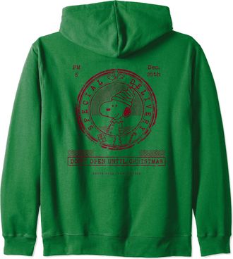 Peanuts Snoopy Dont Open Until Christmas Stempel Kapuzenjacke