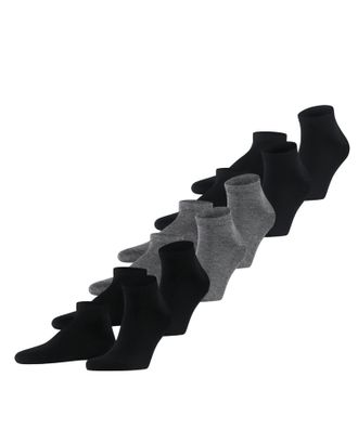 Falke Herren Sneakersocken Happy Multipack M Sn Baumwolle kurz einfarbig 6 Paar, Mehrfarbig Black Grey 0010, 47-50