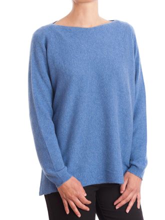 DALLE PIANE CASHMERE Maxi Pullover 100% Kaschmir - für Frau, Farbe: Hellblau, Einheitsgröße