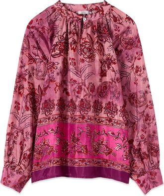 Oltre Femme, Blouses et Chemises, Rose, Taille: 44 FR Blouse Imprim&eacute; Foulard