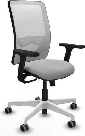 Piqueras y Crespo Arbeitsstuhl mit Rollen Zulema mit 3D-Armen, h&ouml;henverstellbare Lendenwirbelst&uuml;tze, ausgestattet mit Sincro 3-Positionen und Schneideschaum, Wei&szlig;/Hellg
