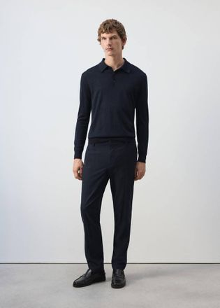 Mango Pantalon slim fit taille &eacute;lastique bleu marine - Homme - 38 - MANGO MAN