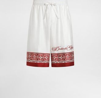 Dolce & Gabbana Bermudashorts Vanity Aus Jacquard-twill Mit Majolika-print - Mann Hosen Und Shorts Multicolor 54