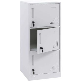 Hhg [NEUWERTIG] Spind HHG-515, Schlie&szlig;fach Wertfachschrank Schlie&szlig;fachschrank 3 T&uuml;ren, 90x38x45cm Stahl wei&szlig;