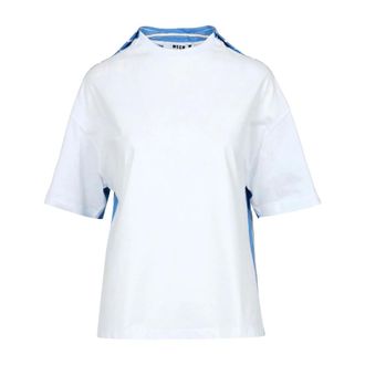 Msgm Msgm, Femme, Tops, Multicolore, Taille: 40 FR Msgm T-shirts et polos Blanc+Bleu clair