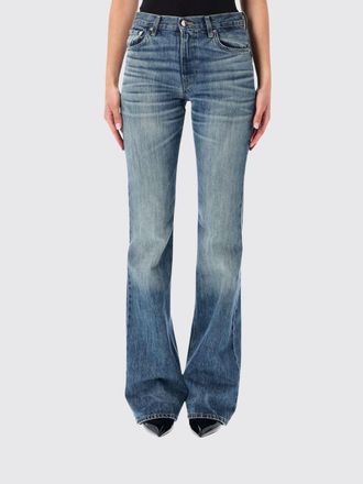 Haikure Jean slim flare taille haute Flora &agrave; cinq poches en denim