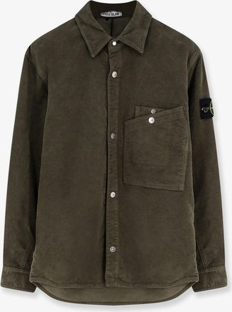 Stone Island Cotton shirt with iconic logo patch - STONE ISLAND - gender_Man
