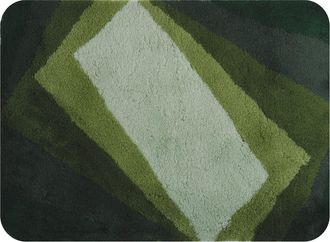 Spirella Badteppich Badematte Duschvorleger Hochflor | flauschig | rutschhemmend | geeignet für Fußbodenheizung | 60x90 cm | Grün