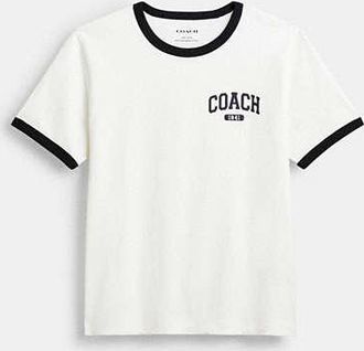 Coach Sportliches Signature-T-Shirt aus Biobaumwolle im klassischen 70er-Jahre-Stil