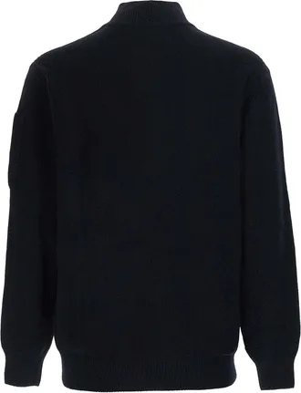 C.P. Company Polo-Neck Fleece Sweater - Black