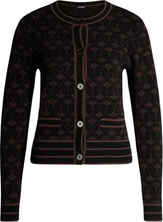 Joop Femme, Pulls, Brun, Taille: 44 FR Veste en maille avec motif graphique de bleuets