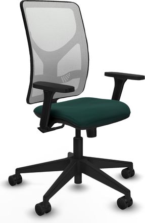 Piqueras y Crespo Stuhl geeignet f&uuml;r die Arbeit mit 3D-Armen, h&ouml;henverstellbare Lendenwirbelst&uuml;tze, ausgestattet mit 3 Positionen und Schneidschaum, Wei&szlig; / Flaschengr&uuml;n